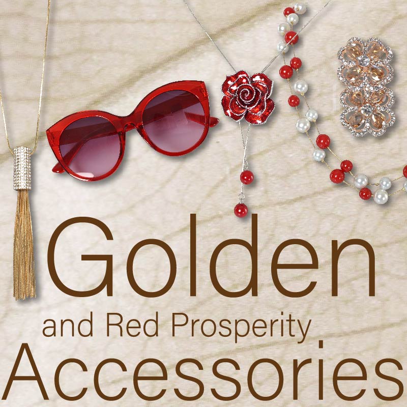 Prosperity Gold and Red Accessories | KWC Fashion Wholesale